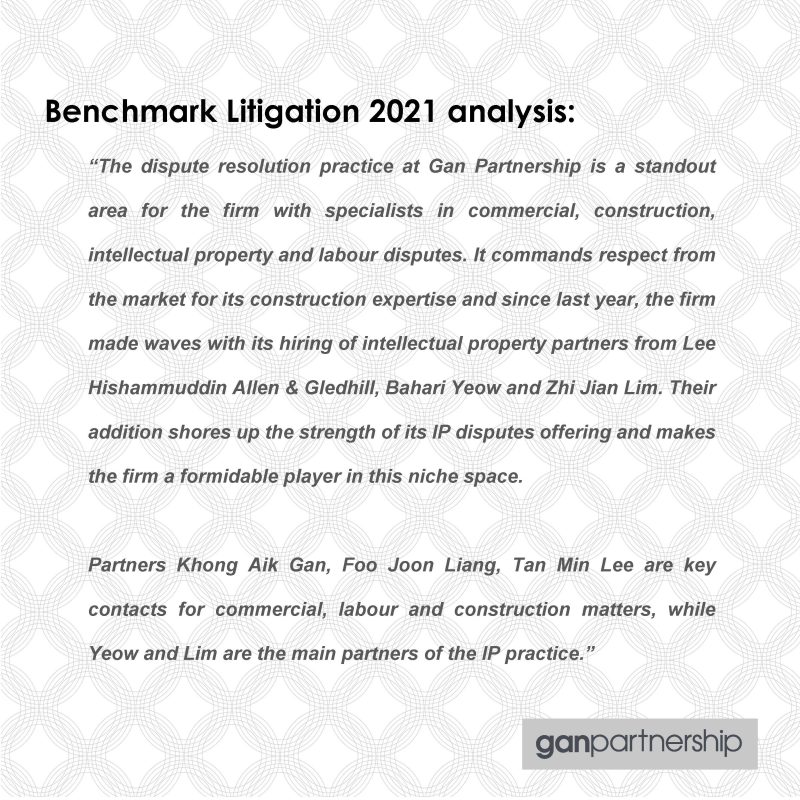 Benchmark Litigation Rankings 2021 – Gan Partnership